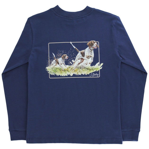 Long Sleeve Logo Tee - Pointers on Navy – Bailey Boys