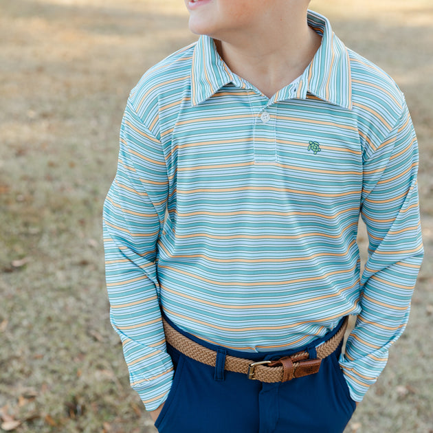 Performance Harry Long Sleeve Polo - Clementine – Bailey Boys